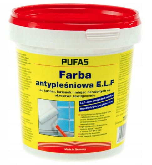 Pufas farba biała antypleśniowa pleśń glony 0,75l | ABUD - materiały ...