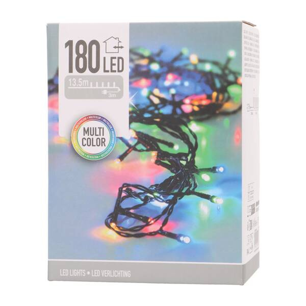 Lampki zewnętrzne/wewnętrzne 180 LED 13,5m multikolor | ABUD - materiały budowlane
