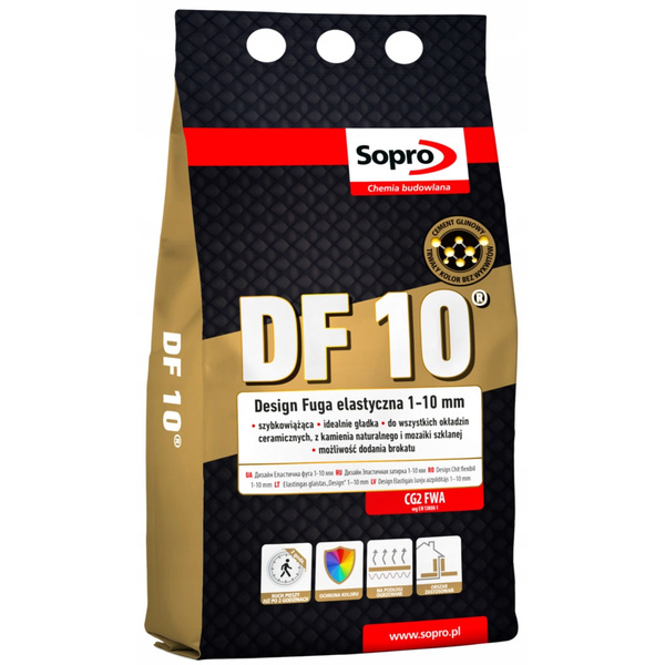 Fuga elastyczna DF 10 4kg 15. Szary Sopro | ABUD - materiały budowlane