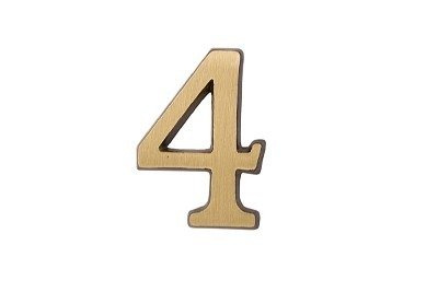 Cyfra 4 samoprzylepna 5cm mosiądz patyna | ABUD - materiały budowlane