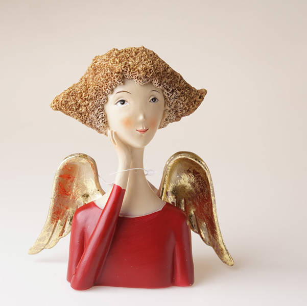 Figurka popiersie anioła ze złotymi skrzydłami | ABUD - materiały budowlane