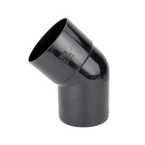 Kolano rury spustowej PVC 100 x 45 czarne Kaczmarek | ABUD - materiały ...