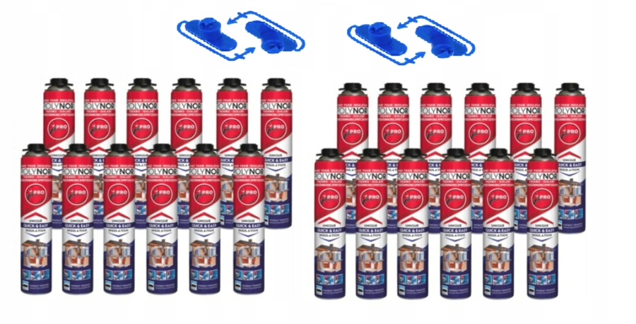 Piana PUR POLYNOR Pro 750ml ZESTAW 24 szt + 2x DYSZA | ABUD - materiały budowlane