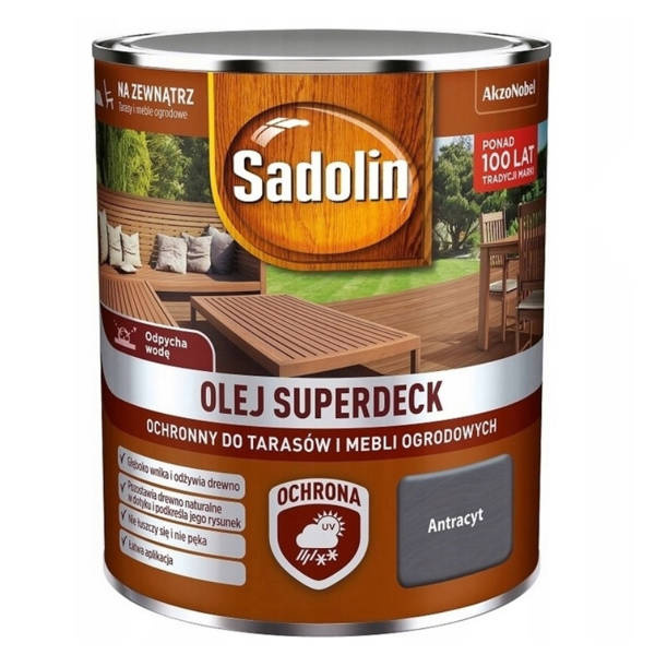 Sadolin Superdeck 5L Olej do tarasów Antracyt | ABUD - materiały budowlane